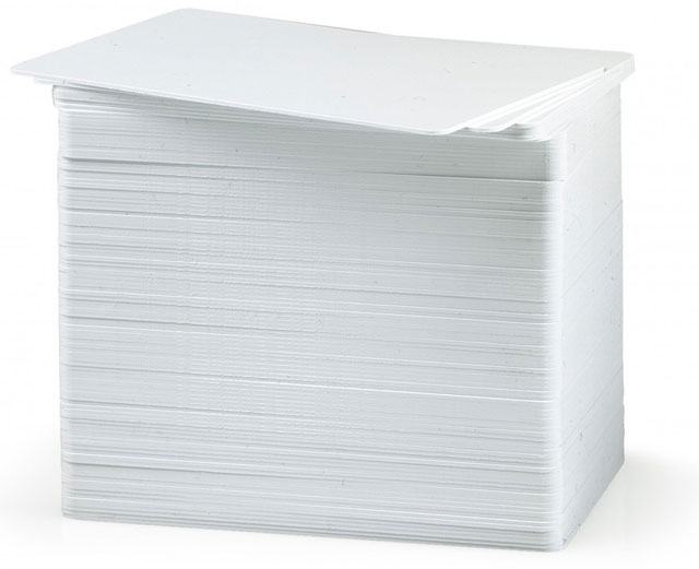 White Blank Rewritable Plastic Cards Blue Image 250 Pack - PMC Technology