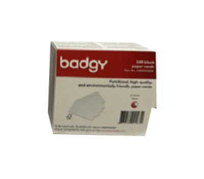 Badgy White Paper Cards 100 Pack - PMC Technology