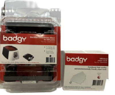 Evolis Badgy Black Flex Ribbon and Paper Card Pack - PMC Technology
